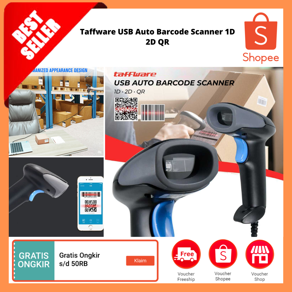 Jual USB Auto Barcode Scanner 1D 2D QR / Pembaca Kode QR USB Kabel ...