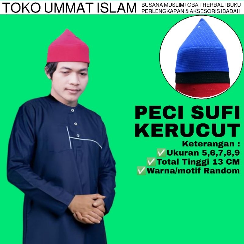 Jual Peci Sufi Kerucut Toriqoh Lancip Turki Songkok Kopiah Turkey ...