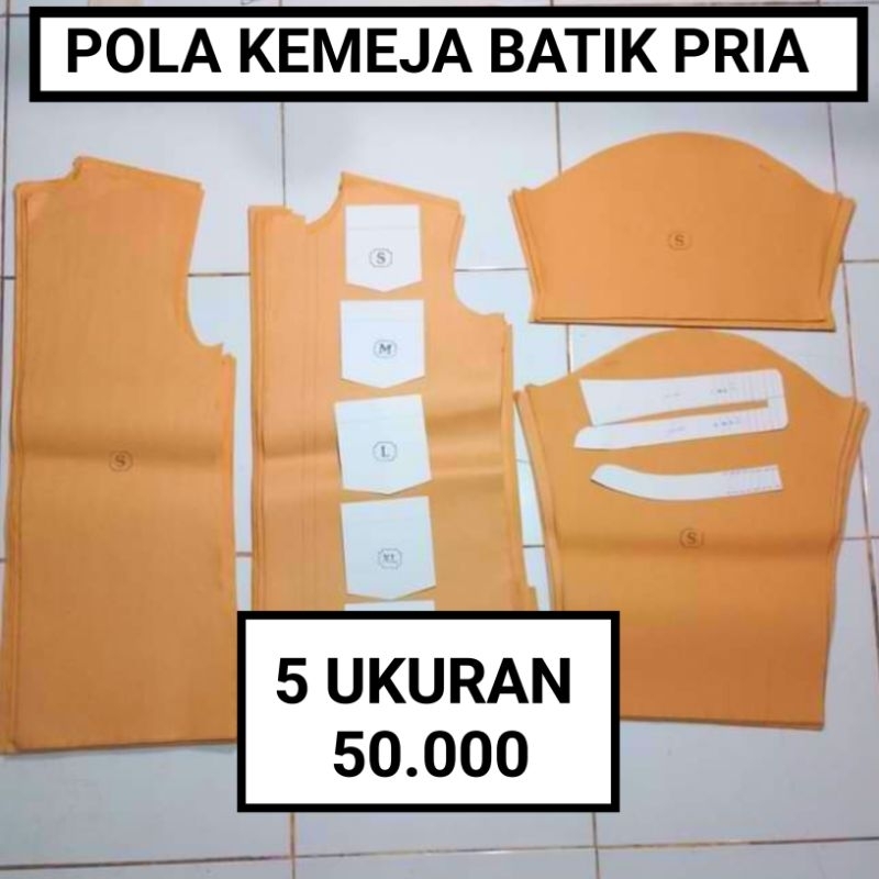 Jual POLA KEMEJA 5 UKURAN BONUS POLA KOLOR+ 10 METERAN (PAKET B ...