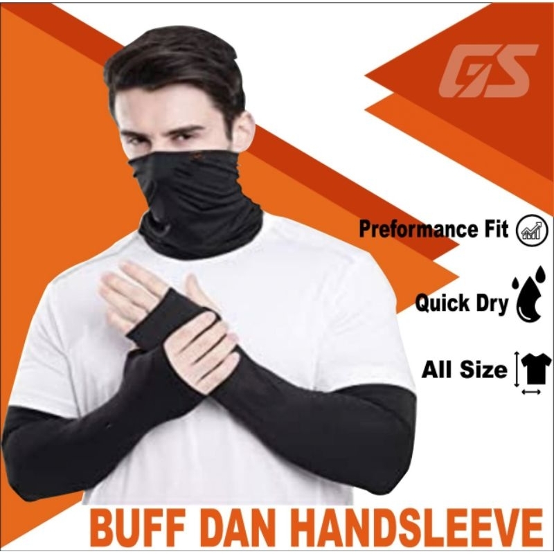 Jual paket hemat masker buff pelindung wajah dan manset tangan ...