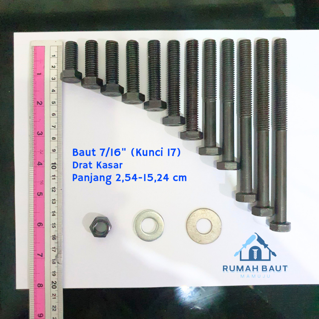 Jual Baut 7/16" Kunci 17 (Drat Kasar/14) Panjang 2,54-15,24 cm | Shopee ...