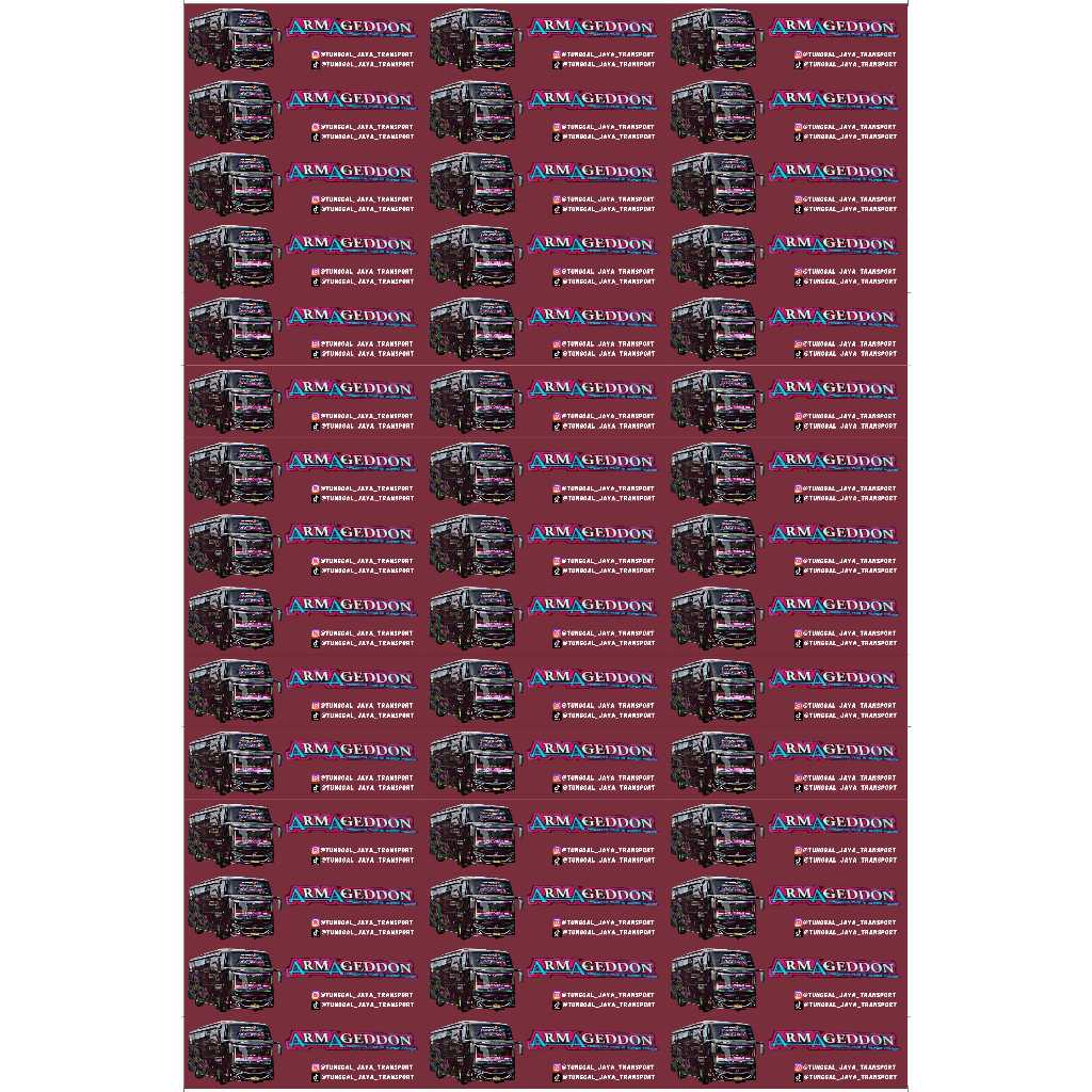 Jual STICKER BUS BASURI ARMAGEDDON 1 Lembar Isi 45 kotak, STICKER BUS ...