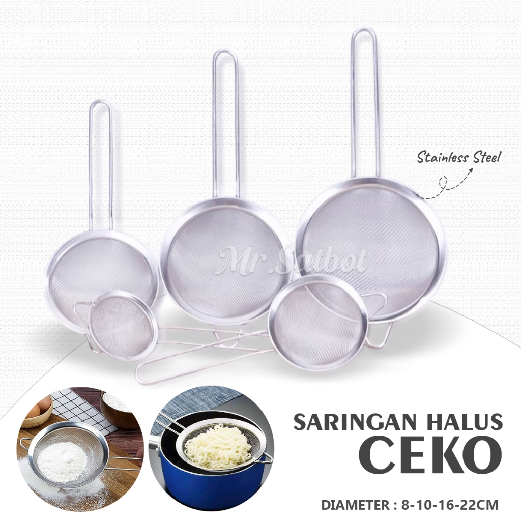 Jual Saringan Stainless Ceko Halus Serokan Teh Kopi Tepung Minyak Jeruk ...