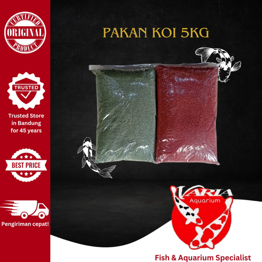 Jual Pelet Pakan Ikan Hias Koi 5kg Pk Hijau Pk Merah 5kg 2mm | Shopee ...
