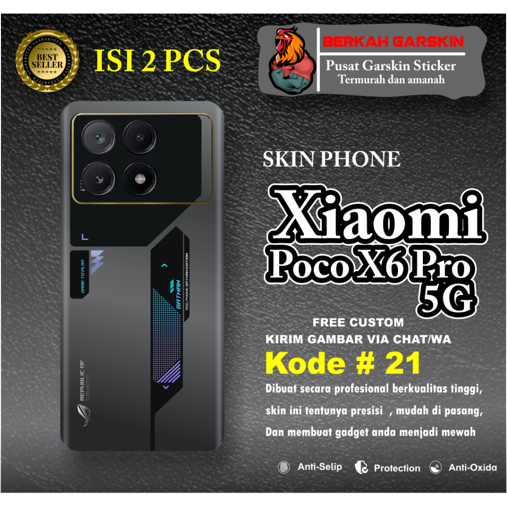 Jual (Isi 2 Pcs) Garskin Protector Xiaomi Poco X6 Pro kode # 21-25 ...