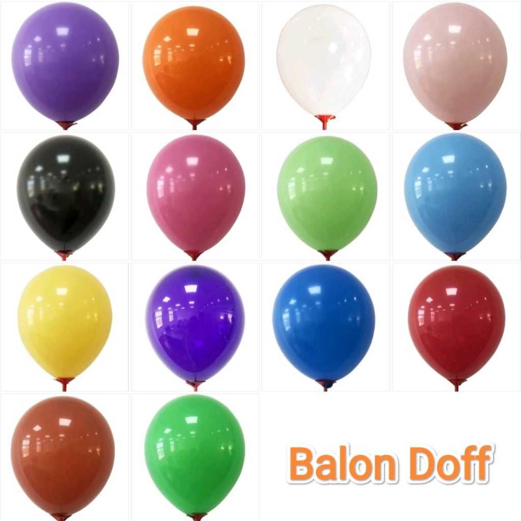 Jual Balon Karet Doff / Balon Latex Doff Ukuran 12 Inc Perpack Isi ...