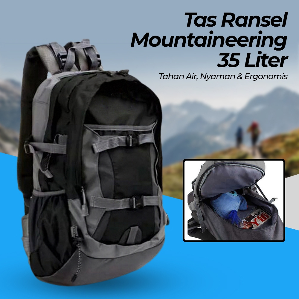 Jual Tas Ransel Gunung Tas Outdoor Tahan Air Kapasitas 35L -Black ...