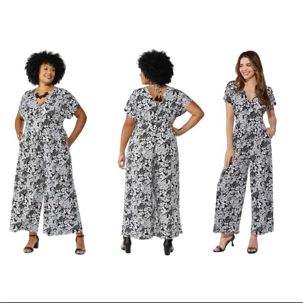 Jual Jumpsuit Cato Hitam Flower Printed long oants | Shopee Indonesia