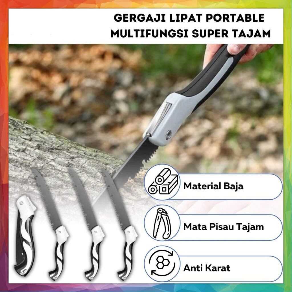 Jual Gergaji Lipat Portable Multifungsi 47cm 210mm Portabel Folding Wood Hand Saw / Alat ...