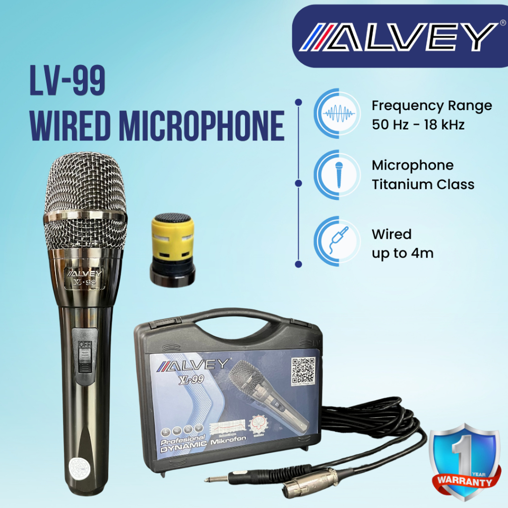 Jual ALVEY MIC KABEL LV-99 Microphone Mik Mikrofon Kabel | Shopee Indonesia