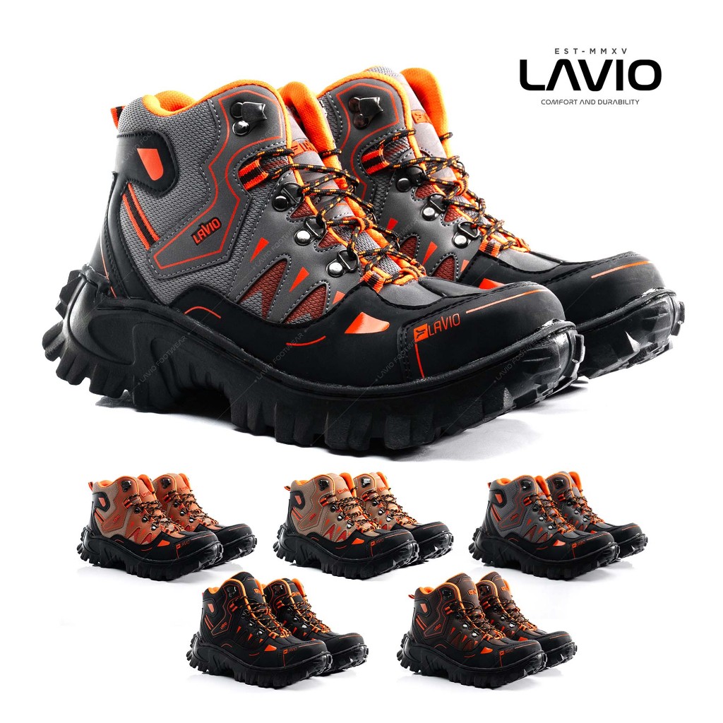 Jual Lavio Sepatu Pria Boots Safety High Kerja Proyek Gunung Hiking ...