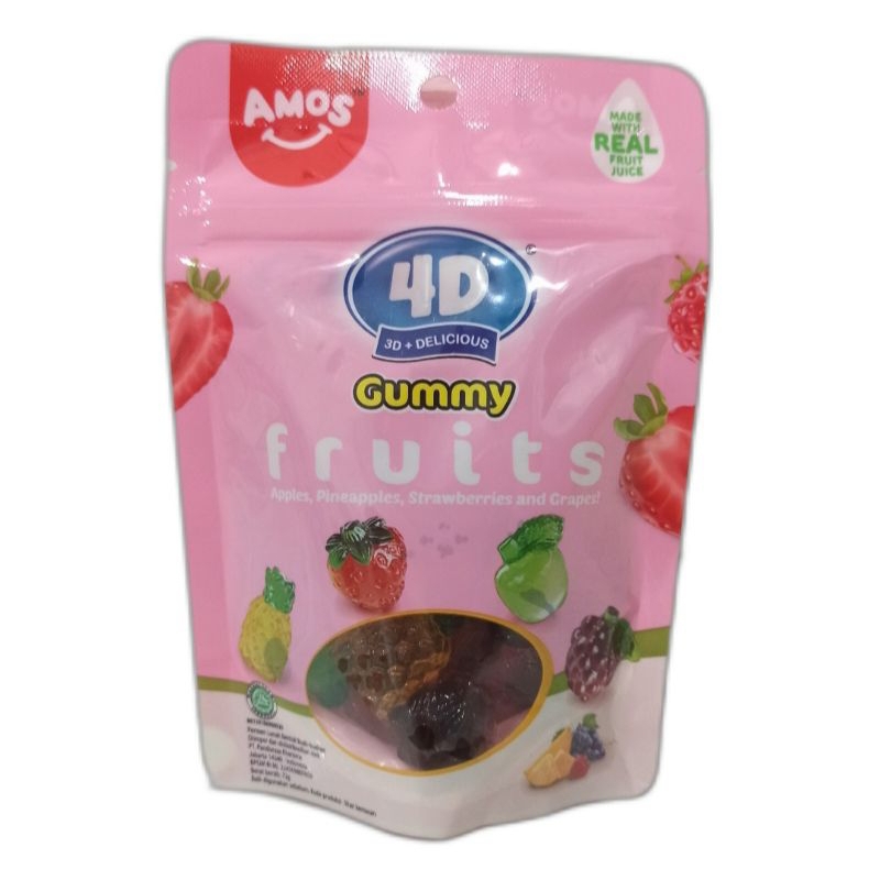Jual Amos Fruity Gummy Candy Pouch 72g / Amos Permen Lunak Bentuk Buah Buahan 72g | Shopee Indonesia