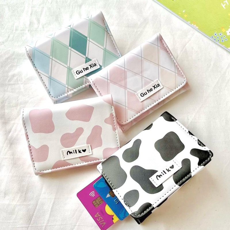 Jual Dompet Motif Lipat Cewek Korea Sapi Kotak Kotak | Shopee Indonesia