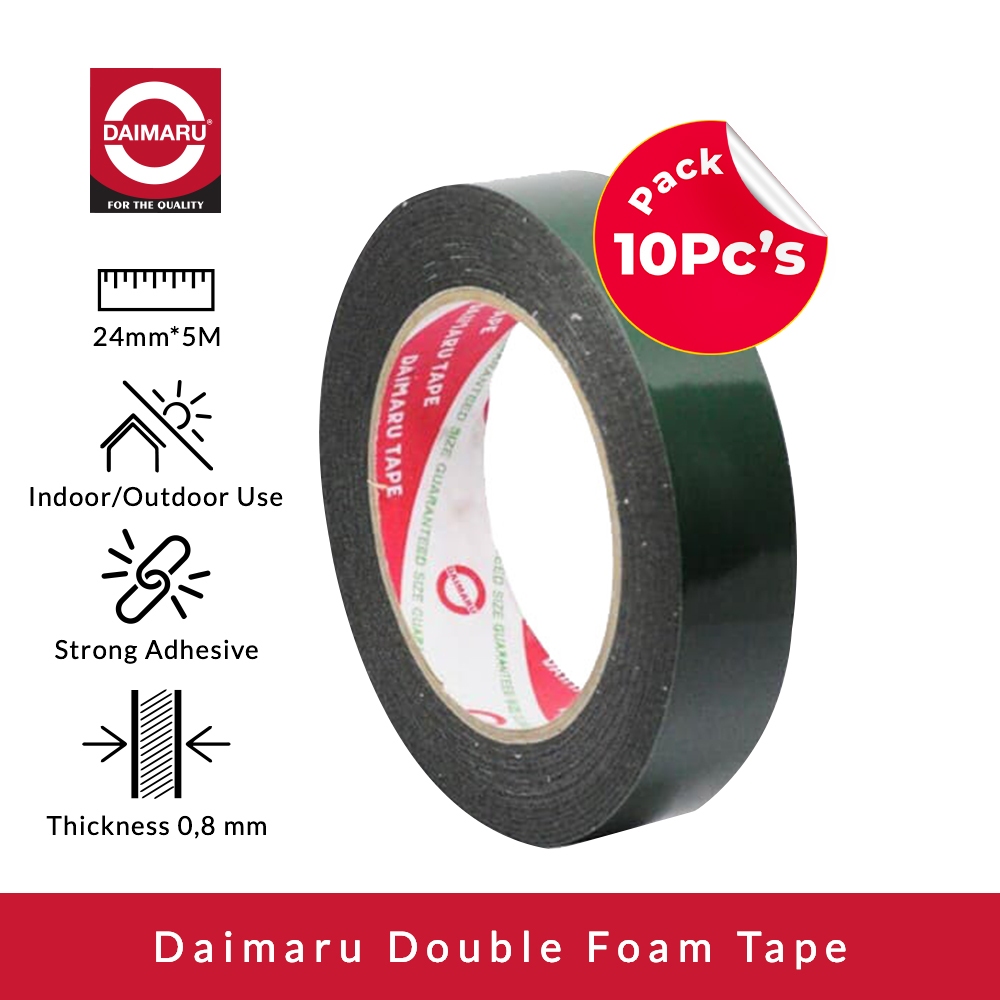 Jual Daimaru Double Foam Tape 24 mm x 5 meter Paket 10Pcs | Shopee Indonesia