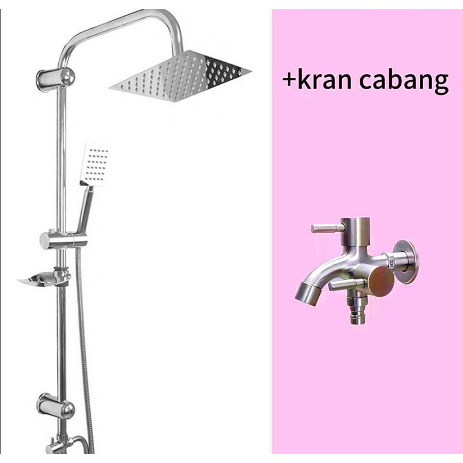 Jual SUS304 Shower Set Kamar Mandi- Shower Hujan + Keran Cabang Kamar ...