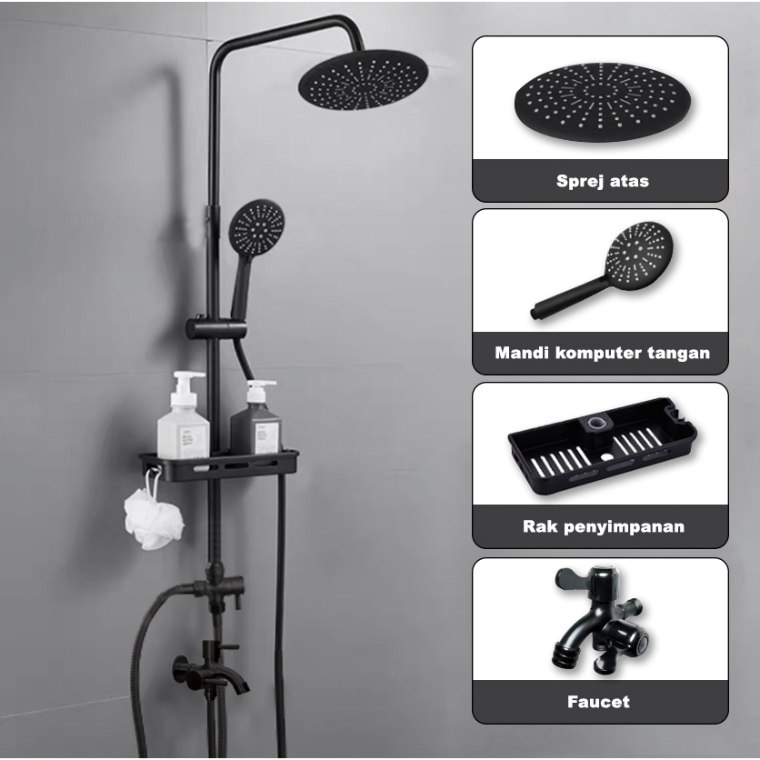 Jual SUS304 Shower Set Kamar Mandi- Shower Hujan + Keran Cabang Kamar ...