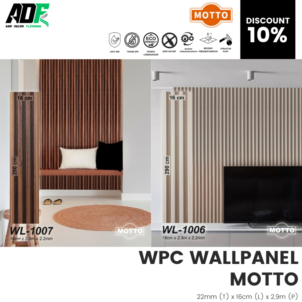 Jual Wall Panel WPC / Wood Panel Dekorasi Dinding Indoor Motto Panjang ...