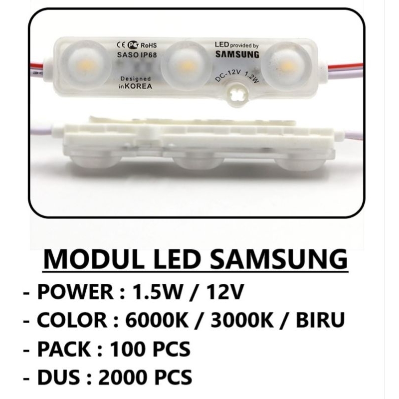 Jual SAMSUNG LED MODUL 12V AKI PUTIH & BIRU & WARM WHITE ( WW ...