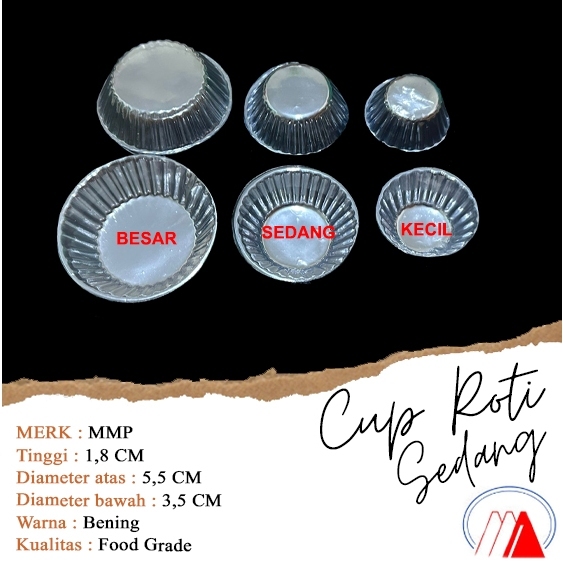 Jual [100 PCS] MIKA CUP ROTI BESAR / SEDANG / KECIL / MIKA CUP CAKE ...