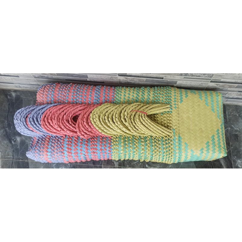 Jual Paket hemat 70 pcs tas anyaman lurik tanggung /M ukuran P: 27 L:13 ...