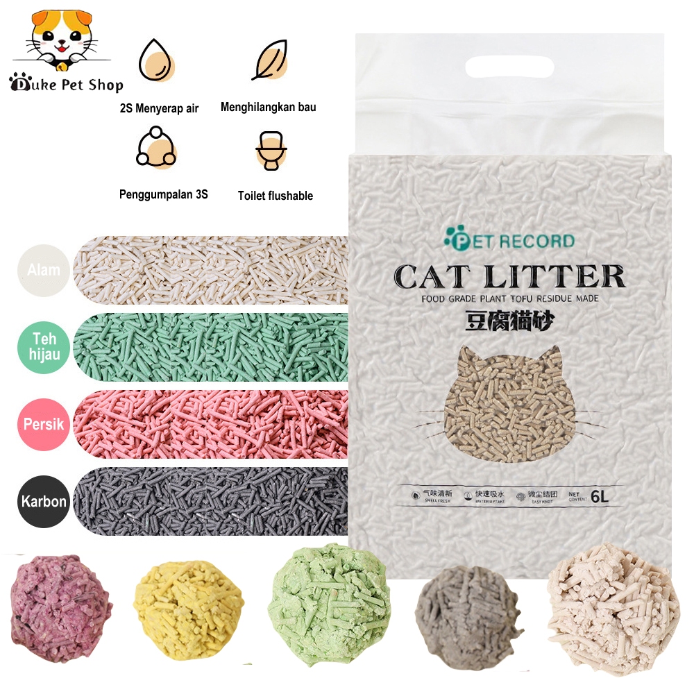 Jual PET RECORD Pasir Tofu Kucing Murah 6 Liter Tofu Soya Cat Litter ...