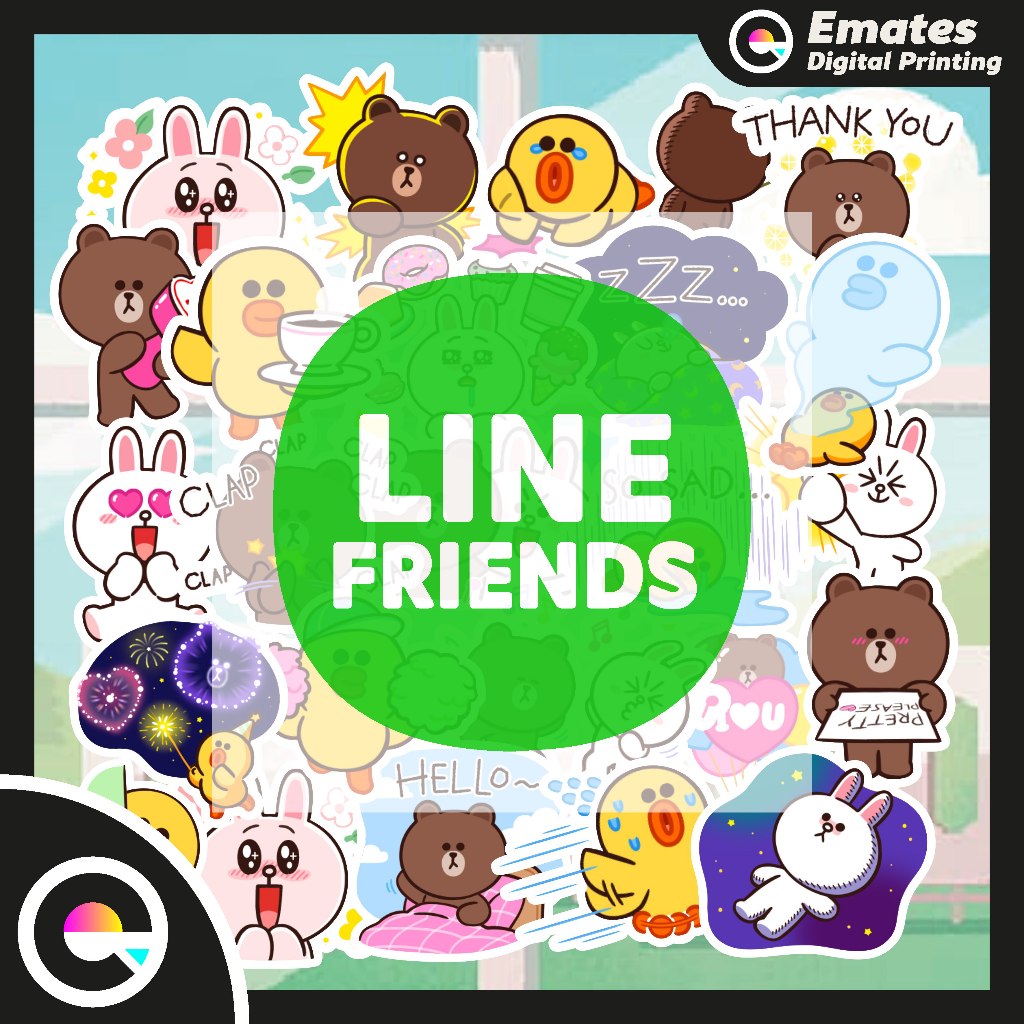 Jual [ISI 25 PCS] Stiker Sticker Line Friends Brown Effect | Stiker ...