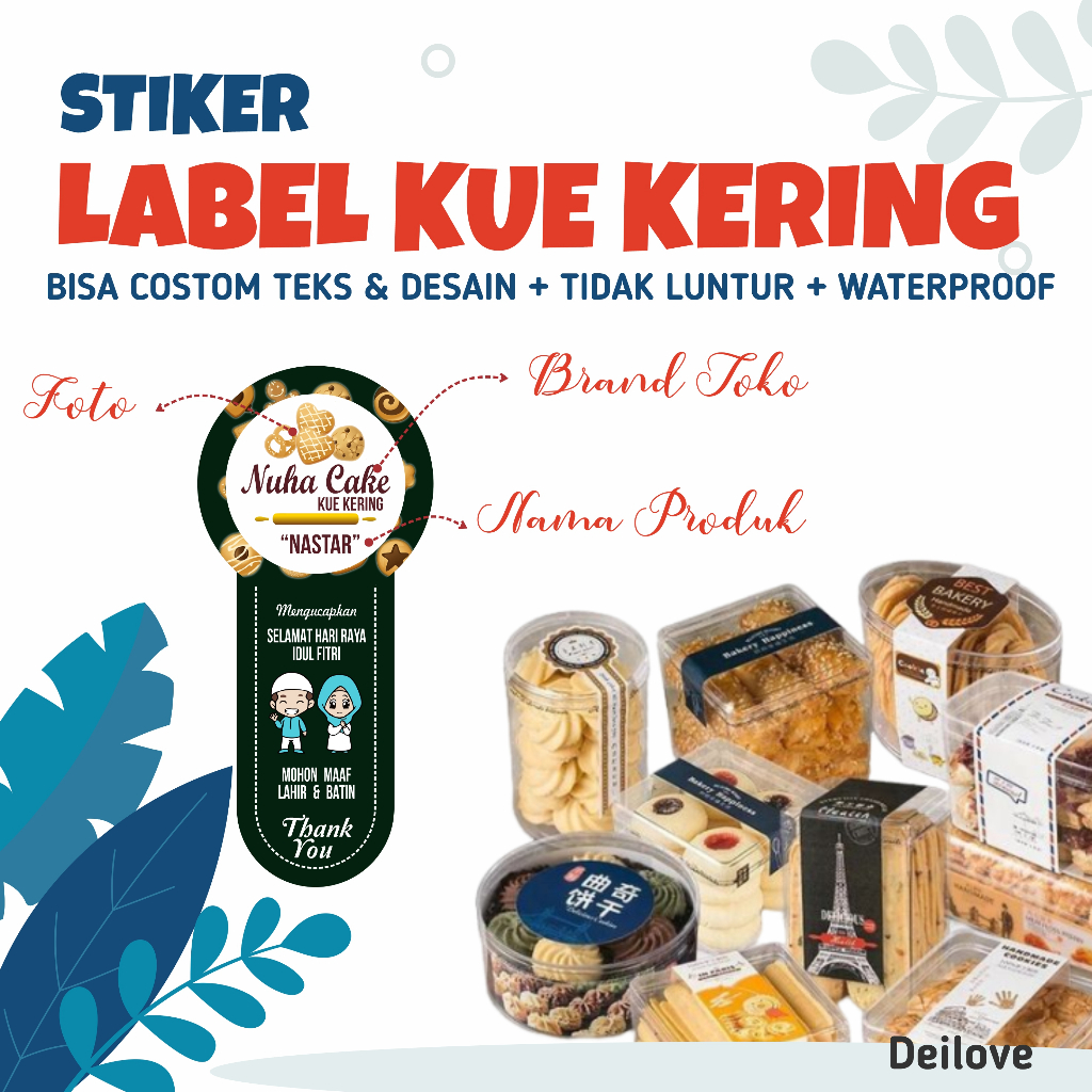 Jual Cetak Stiker Label Kemasan Segel Toples Kue Kering Makanan ...