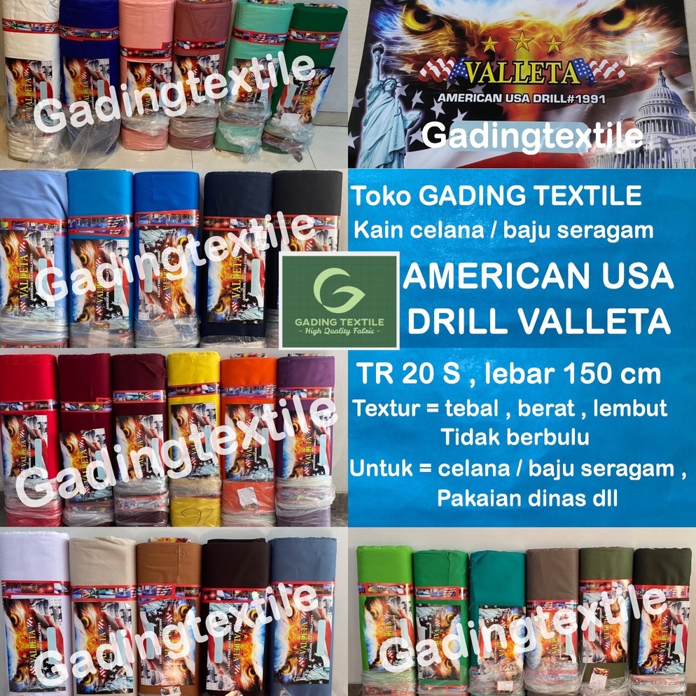 Jual WEC798 HEMAT PROMO per setengah meter kain twill seragam AMERICAN ...