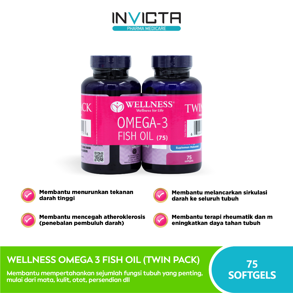 Jual Wellness Omega 3 Fish Oil - 75 Softgels (Twin Pack) | Shopee Indonesia