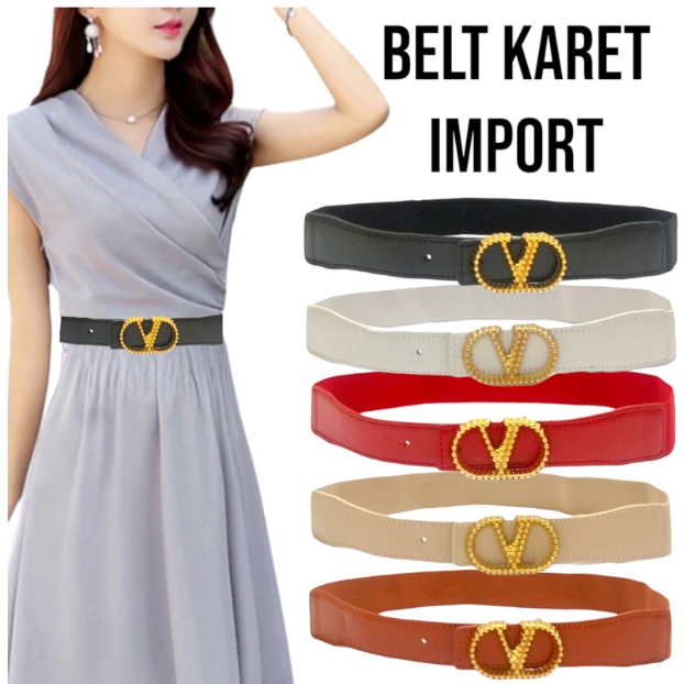 Jual Beltshop Ikat Pinggang Wanita / Sabuk Belt Karet / Gesper Cewek Untuk Dress 3.5cm 00970 ...