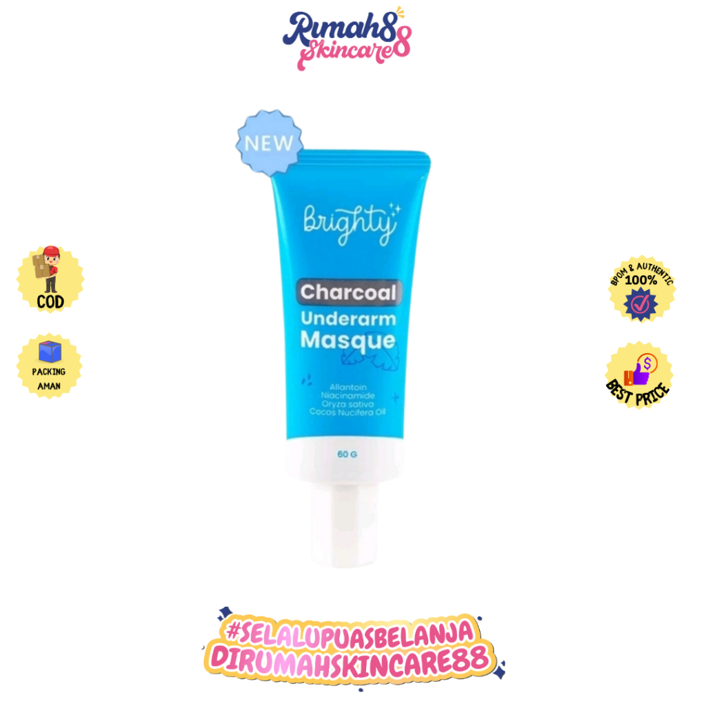 Jual BRIGHTY Underarm Mask Charcoal 60G | Shopee Indonesia