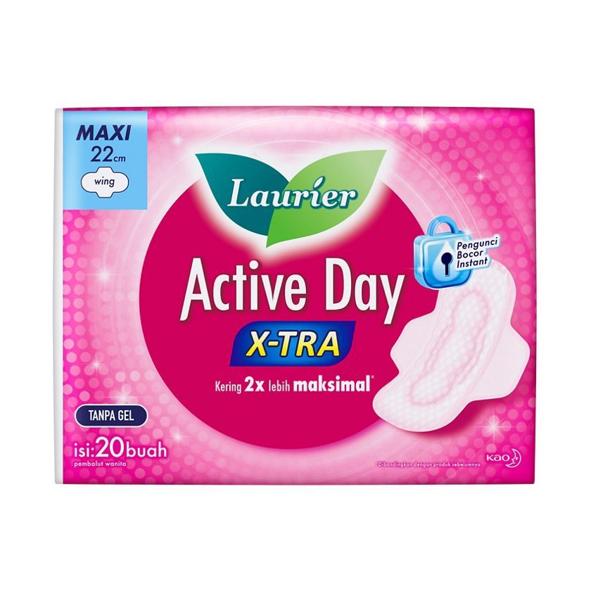 Jual LAURIER ACTIVE DAY SUPER MAXI WING 22CM ISI 20S / PEMBALUT ISI 20 ...