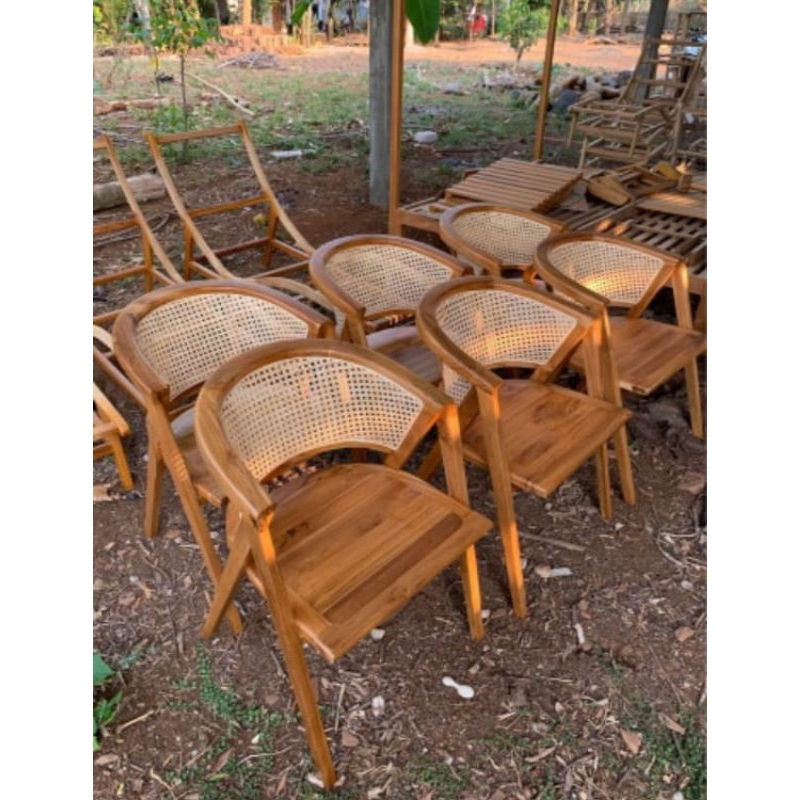 Jual KURSI LENONG ROTAN KURSI CAFE ROTAN KAYU JATI | KURSI ROTAN KURSI ...