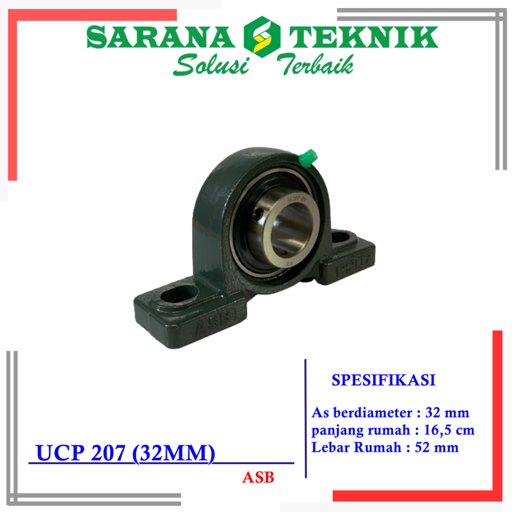 Jual PILLOW BLOCK / BEARING DUDUK UCP 207.20 ( 32 mm ) ASB ORIGINAL | Shopee Indonesia