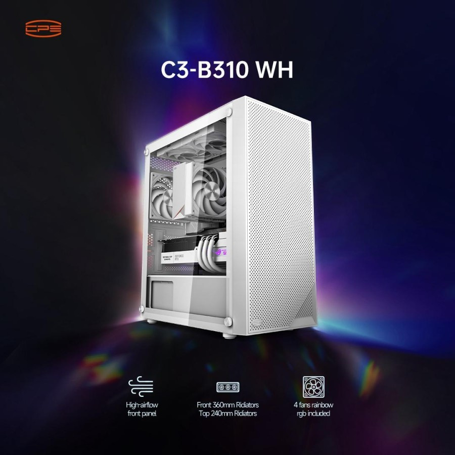 Jual Casing PCCOOLER C3 B310 MicroATX Black MESH GAMING CASE - Tanpa ...