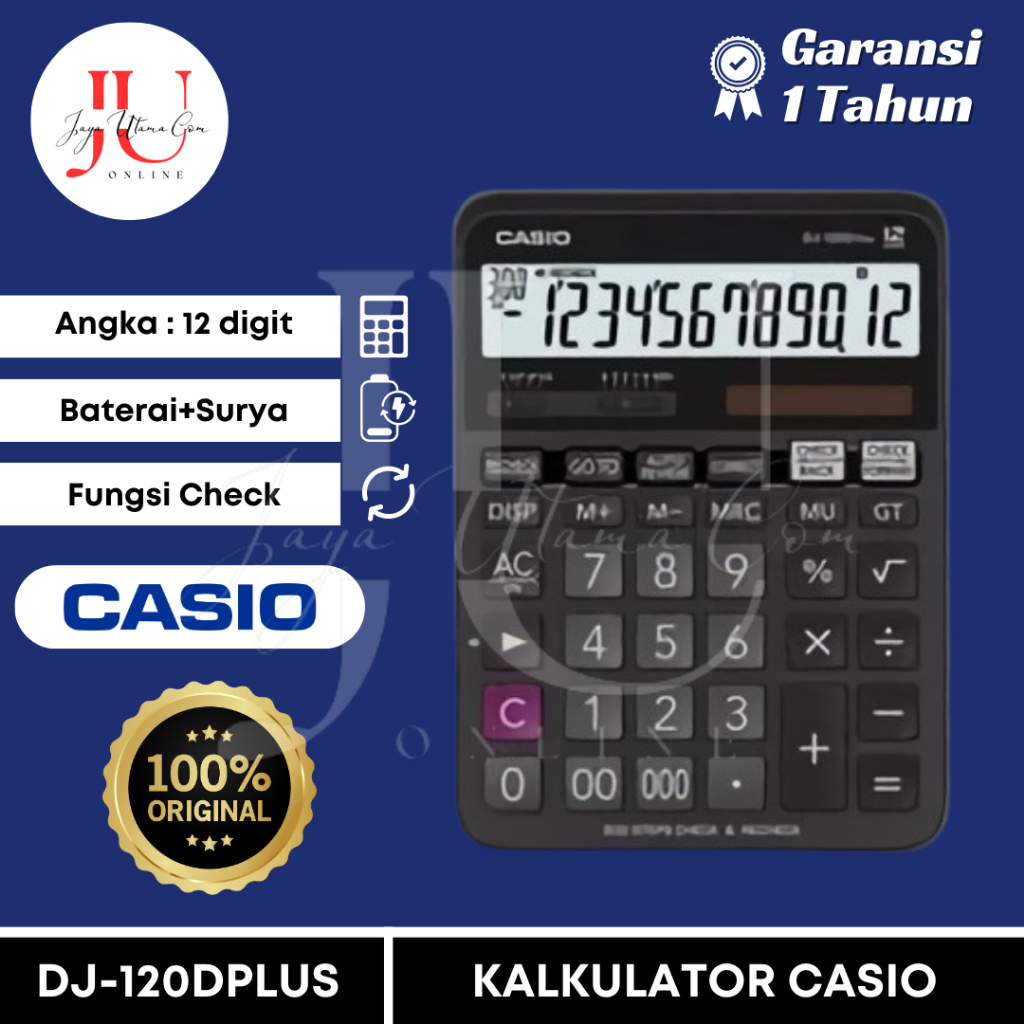 Jual Kalkulator Casio DJ 120 D Plus , MJ 120D CHECK CORRECT | Shopee Indonesia