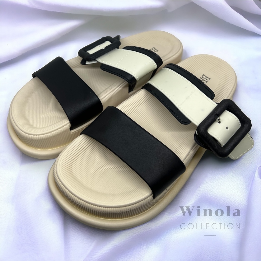 Jual Sandal Slide Wanita Platform Import Ban 2 Ring Stainles & Gesper ...