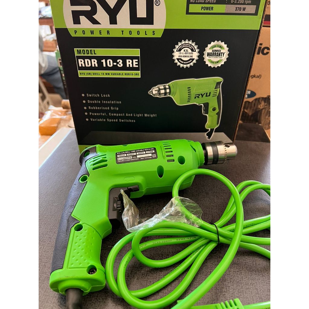Jual Mesin Bor Listrik RYU Tekiro RDR10-3RE 10mm Variable speed putaran ...