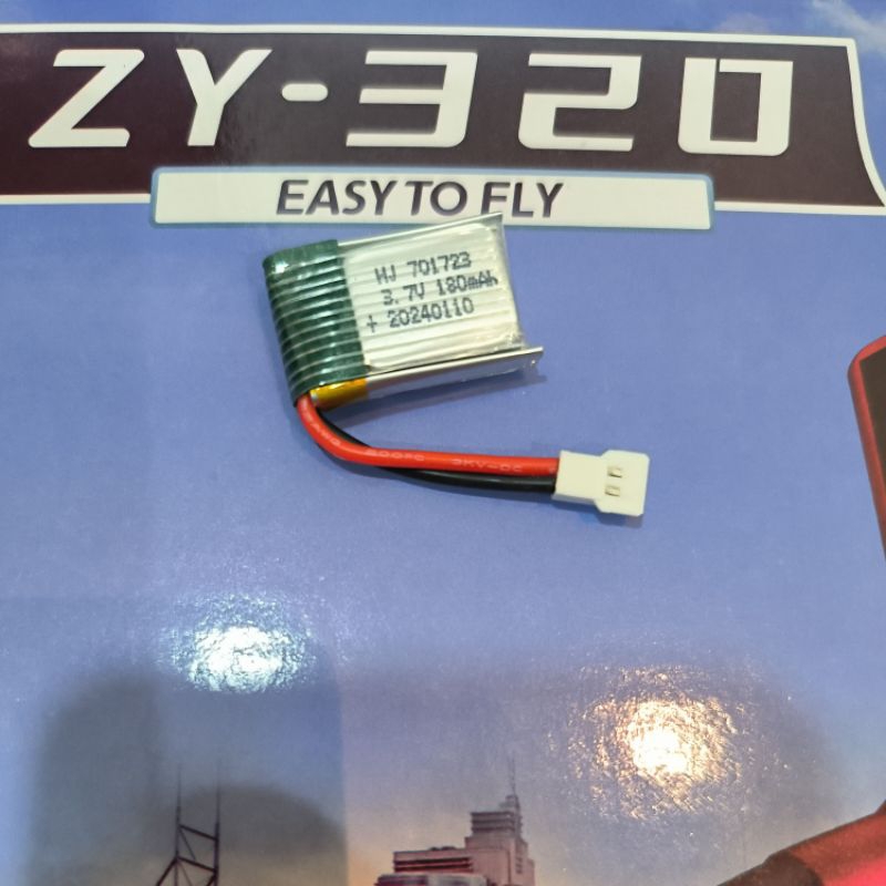 Jual baterai pesawat rc zy320 zy-320 lipo 3.7v 180mAH XH2.54 baterai ...