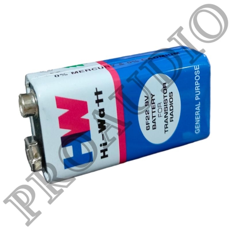 Jual Baterai 9V HW ( HI-Watt ) Battery 9 Volt Batu Batere Batre Kotak ...