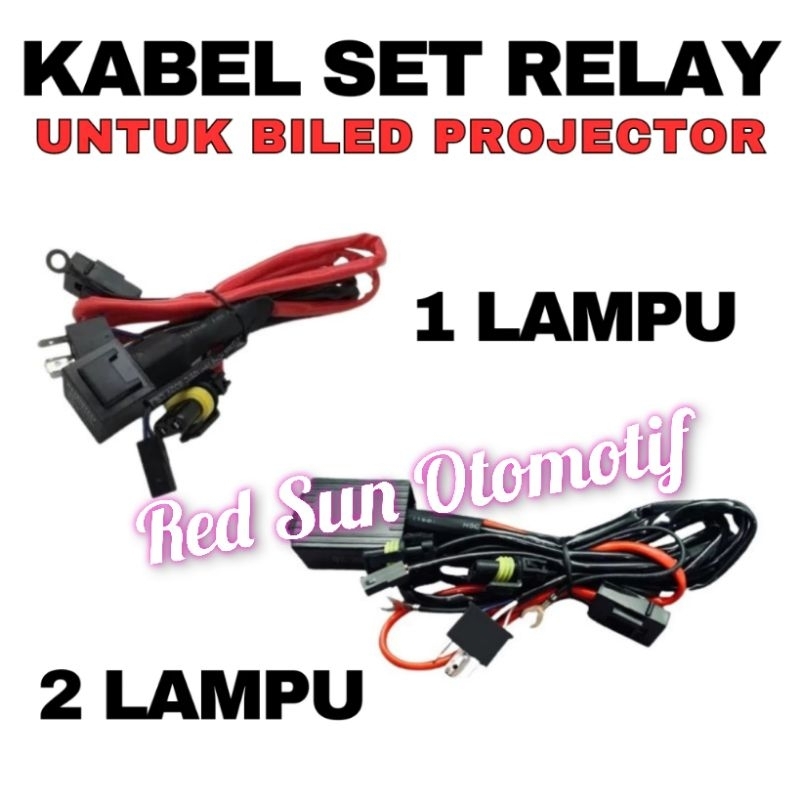 Jual Kabel set Relay Biled hid projector H4 12V 40A 1 lampu 2 lampu ...