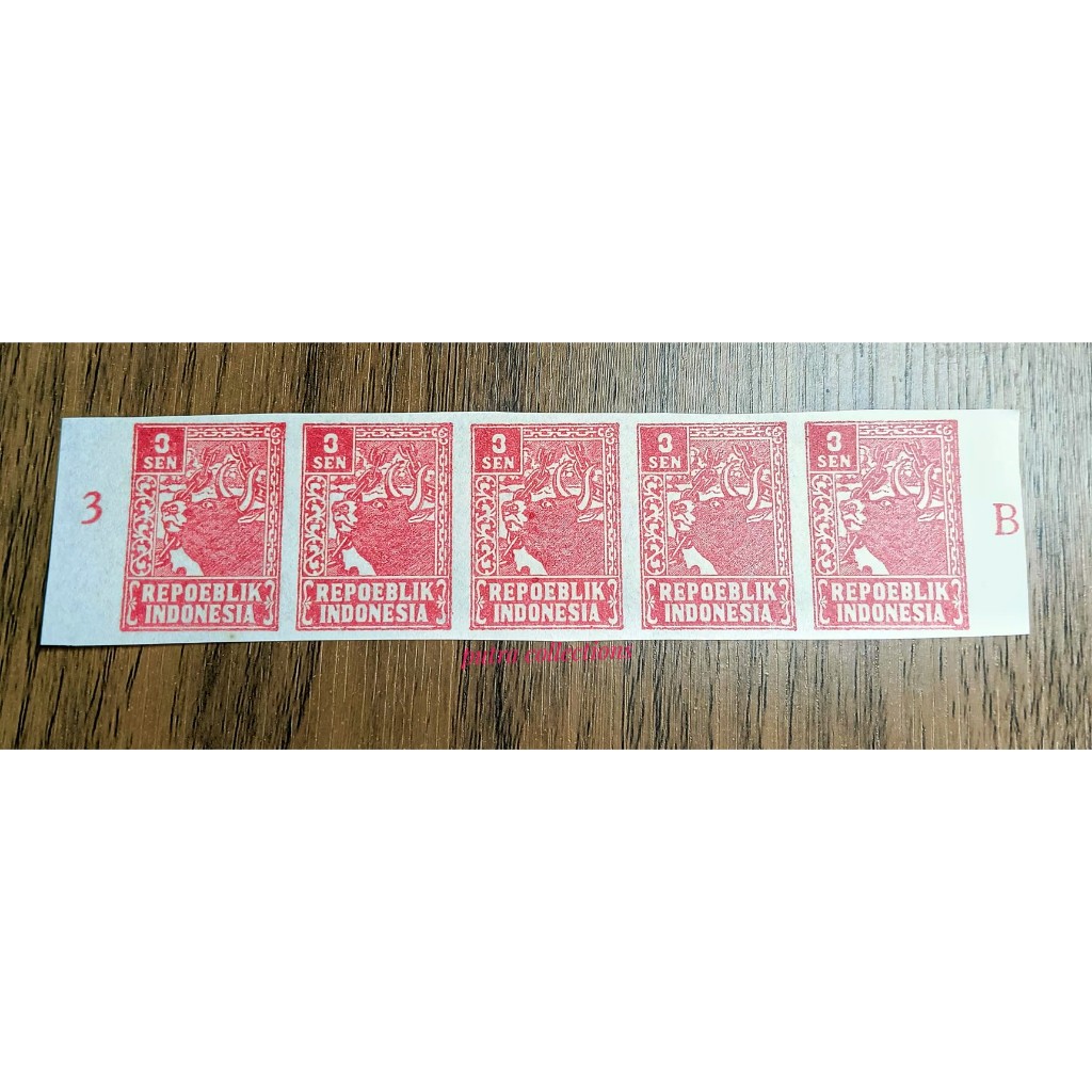 Jual 5 pcs perangko kuno RI 3 sen banteng seri revolusi #asli | Shopee ...