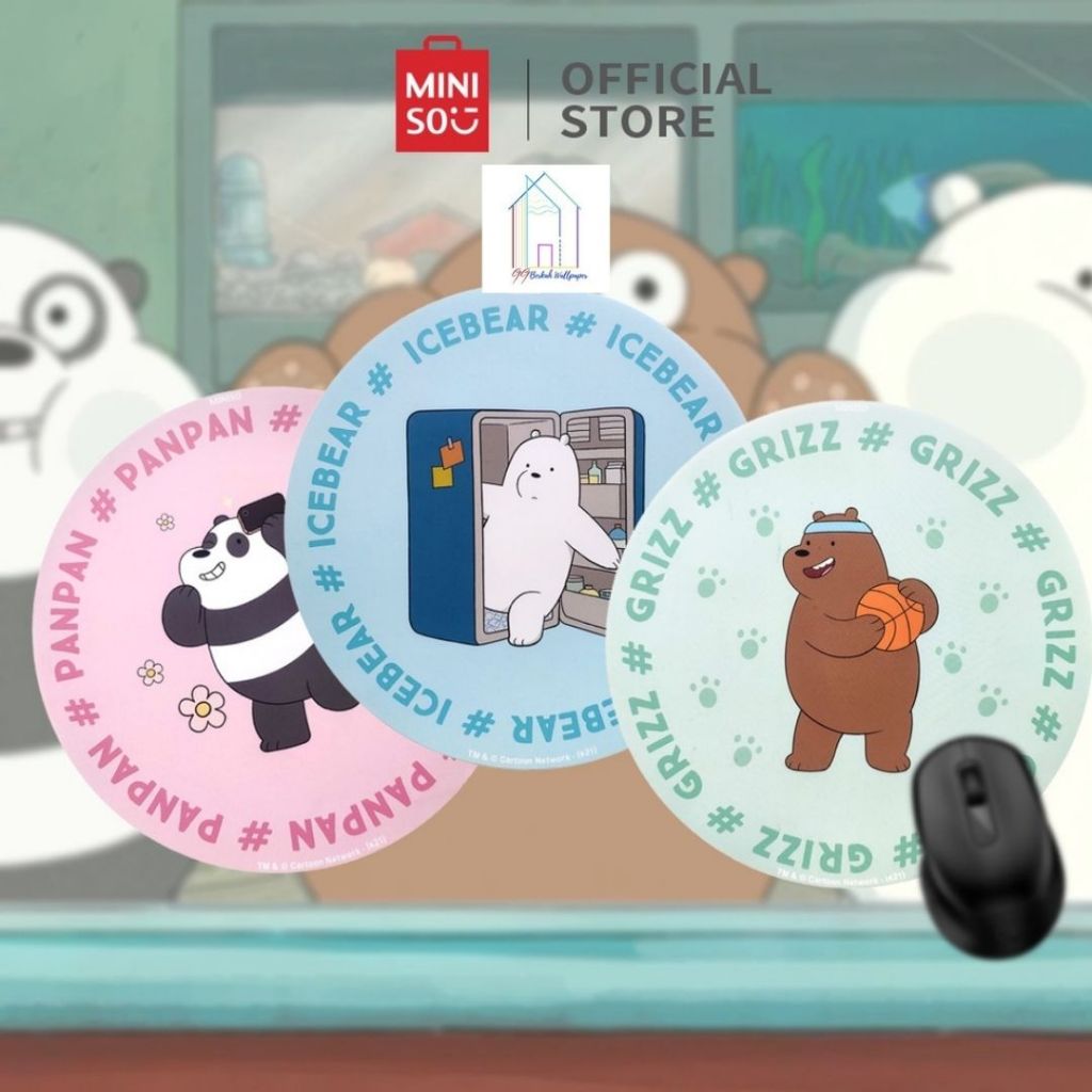 Jual MINISO Mouse Pad We Bare Bears Pad Anti Licin Mousepad Nyaman ...