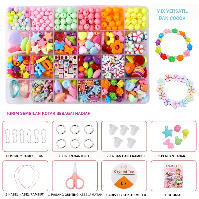 Jual 【Latihan Gerakan Halus Tangan】Set Kotak Permata DIY Gelang Kalung ...