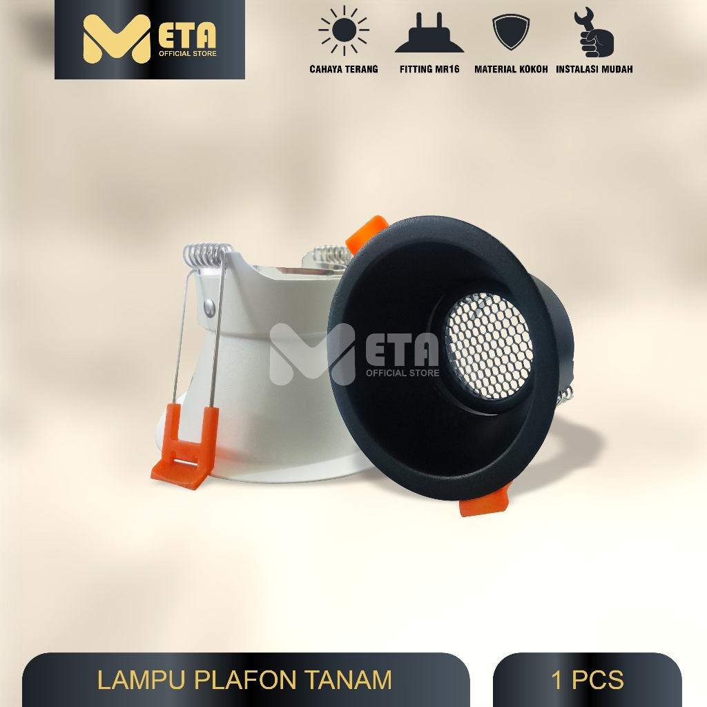 Jual Lampu downlight inbow tanam fitting mr16 kap jaring-jaring 7 Watt ...