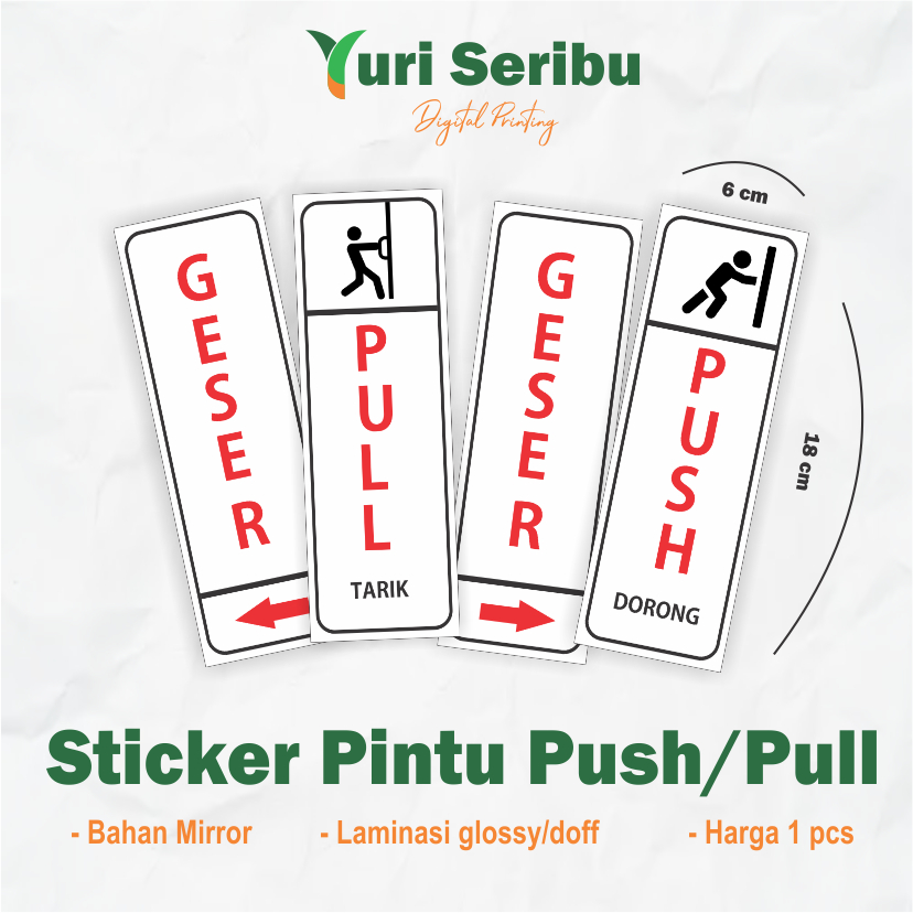 Jual Sticker pintu dorong /tarik /Sticker push/pull | Shopee Indonesia