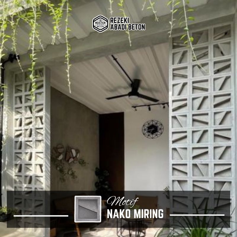 Jual Roster Beton Minimalis, Loster Anti Tampias Motif Nako Miring 2 ...
