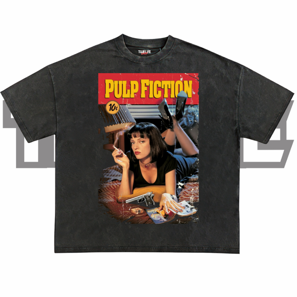 Jual PULP FICTION Movie Oversize T-Shirt | Wash Hitam | Kaos Pulp ...