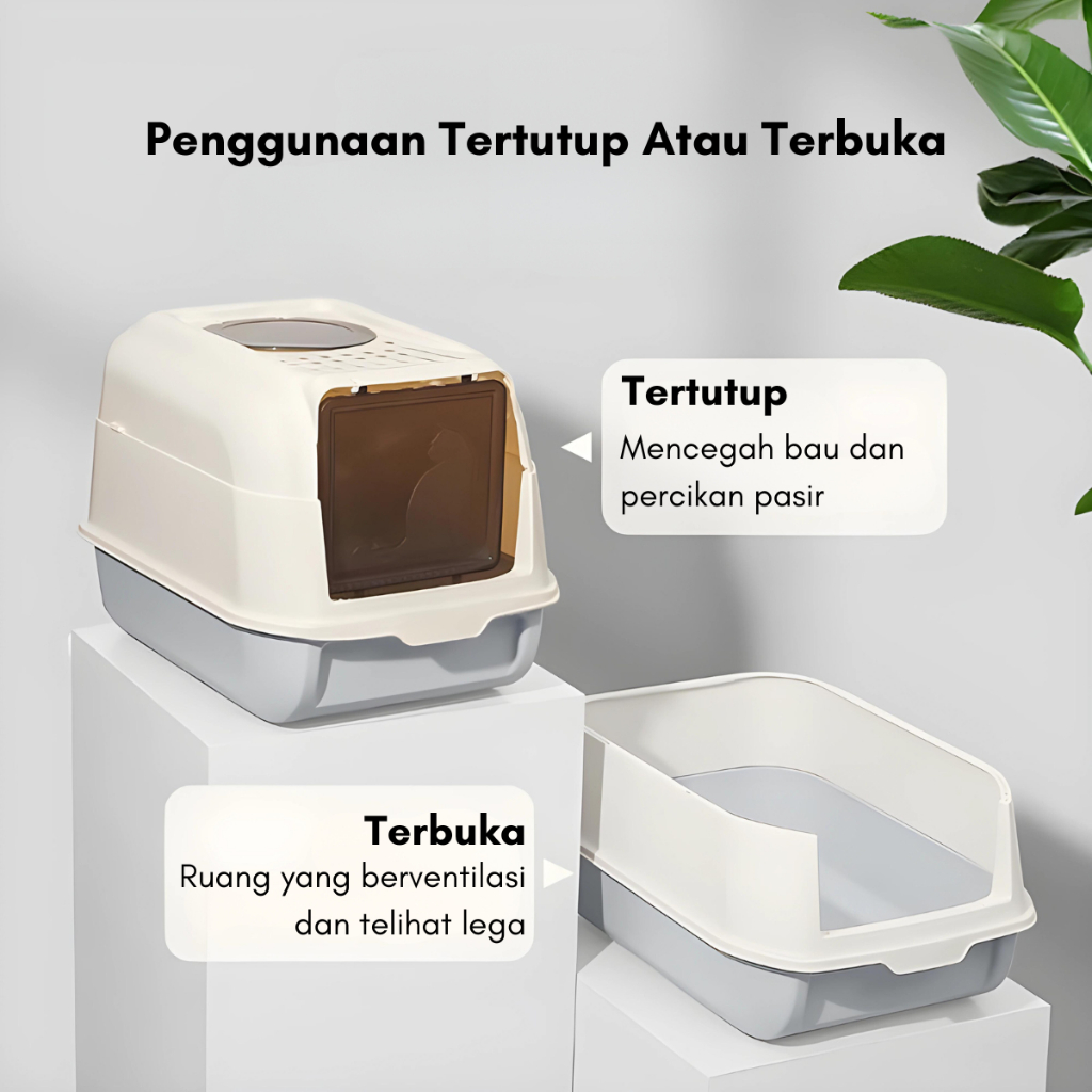 Jual Litter Box Tertutup Ukuran Besar Dengan 2 Sisi Pintu - Cat Toilet ...