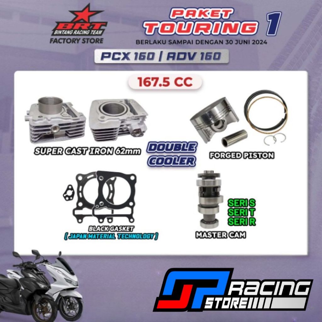 Jual Paket Bore UP Vario 160/PCX 160/ADV 160 Blok Cast Iron - Piston 62 ...